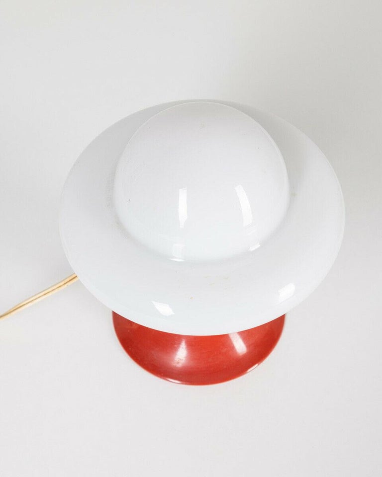 70s Vintage Table Lamp in Red Metal and glass Italian Design For Sale ...