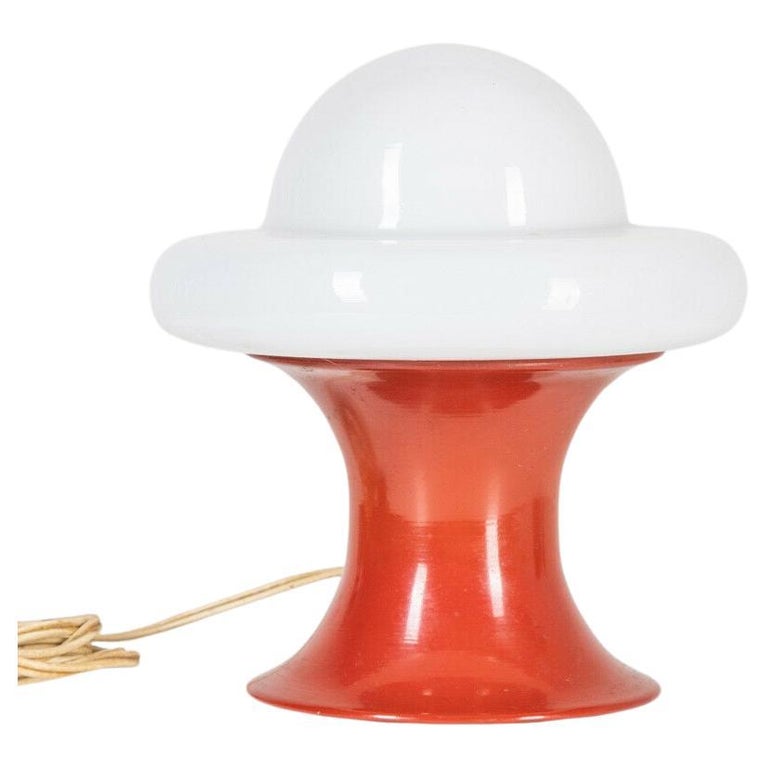 70s Vintage Table Lamp in Red Metal and glass Italian Design For Sale ...