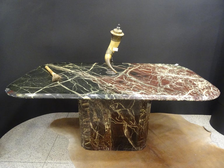 1970s Willy Rizzo for Roche Bobois Black, White and Burgondy Marble ...