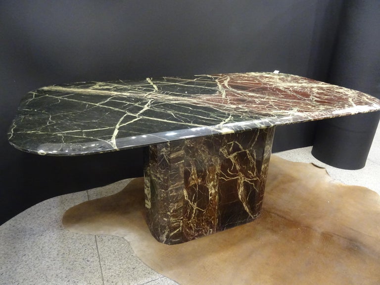 1970s Willy Rizzo for Roche Bobois Black, White and Burgondy Marble ...