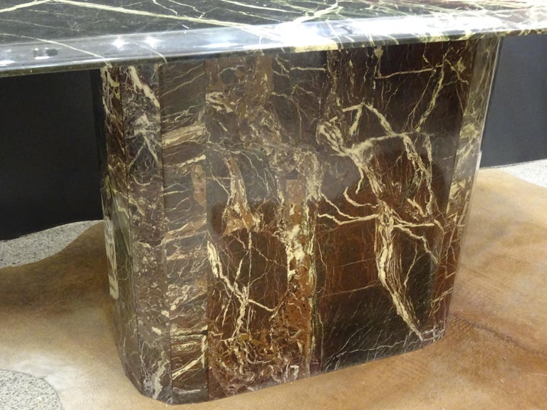 1970s Willy Rizzo for Roche Bobois Black, White and Burgondy Marble ...