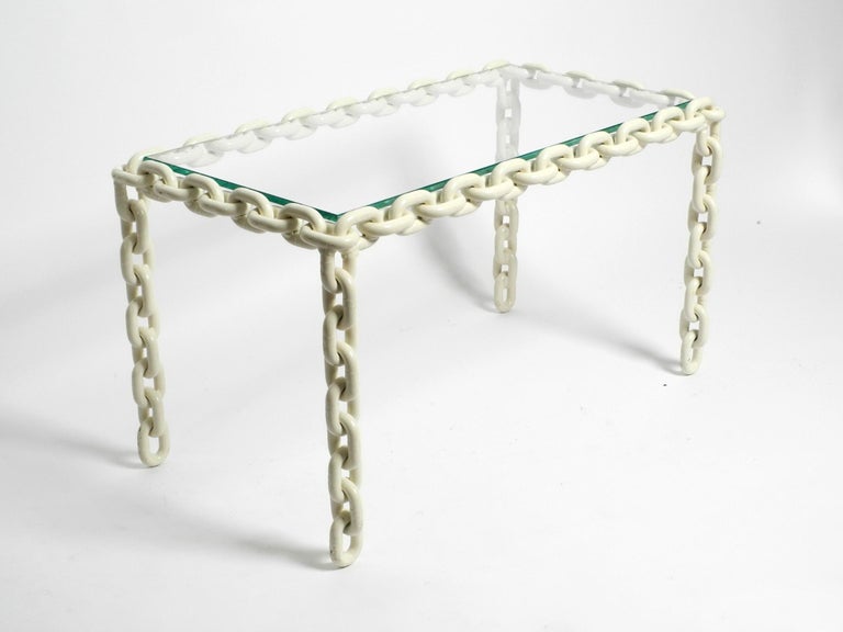 70s XL Couch Table Made from a Heavy Maritime Ship Chain with a Thick ...
