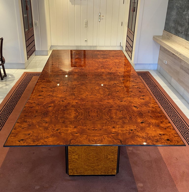 70th century Willy Rizzo workshop Wood , black lacquer Dining table ...