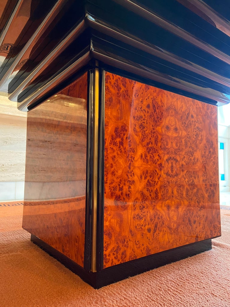 70th century Willy Rizzo workshop Wood , black lacquer Dining table ...