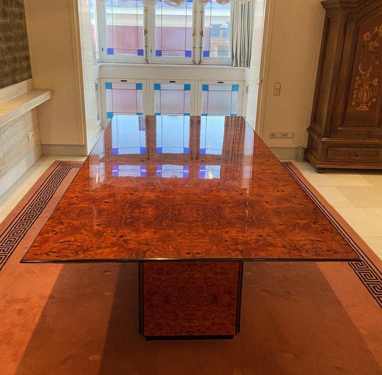 70th century Willy Rizzo workshop Wood , black lacquer Dining table ...