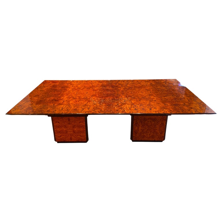 70th century Willy Rizzo workshop Wood , black lacquer Dining table ...
