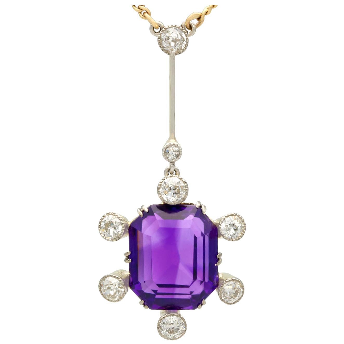 10 Carat Amethyst Diamond Spider Insect Pendant Vintage Modern Gold For ...
