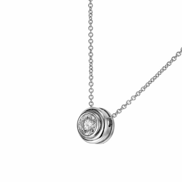 .72 Carat Diamond Round Brilliant Cut White Gold Slide Pendant Necklace ...