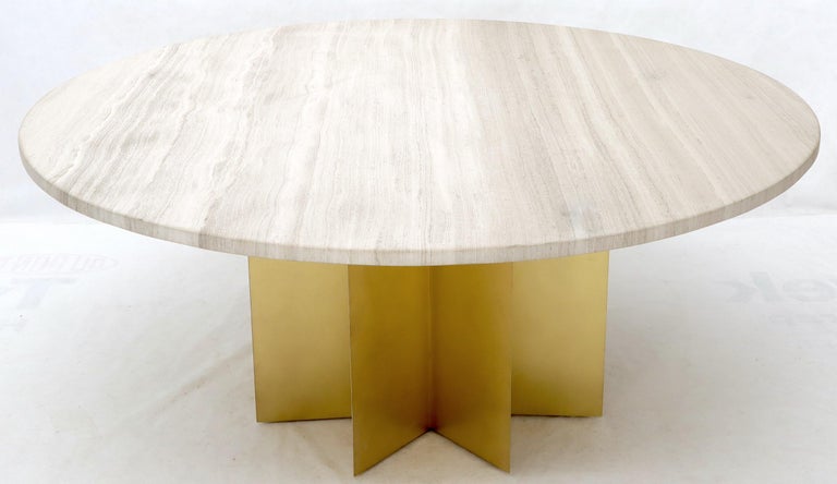 72" Diameter 1" Travertine Marble-Top Round Dining Conference Table ...