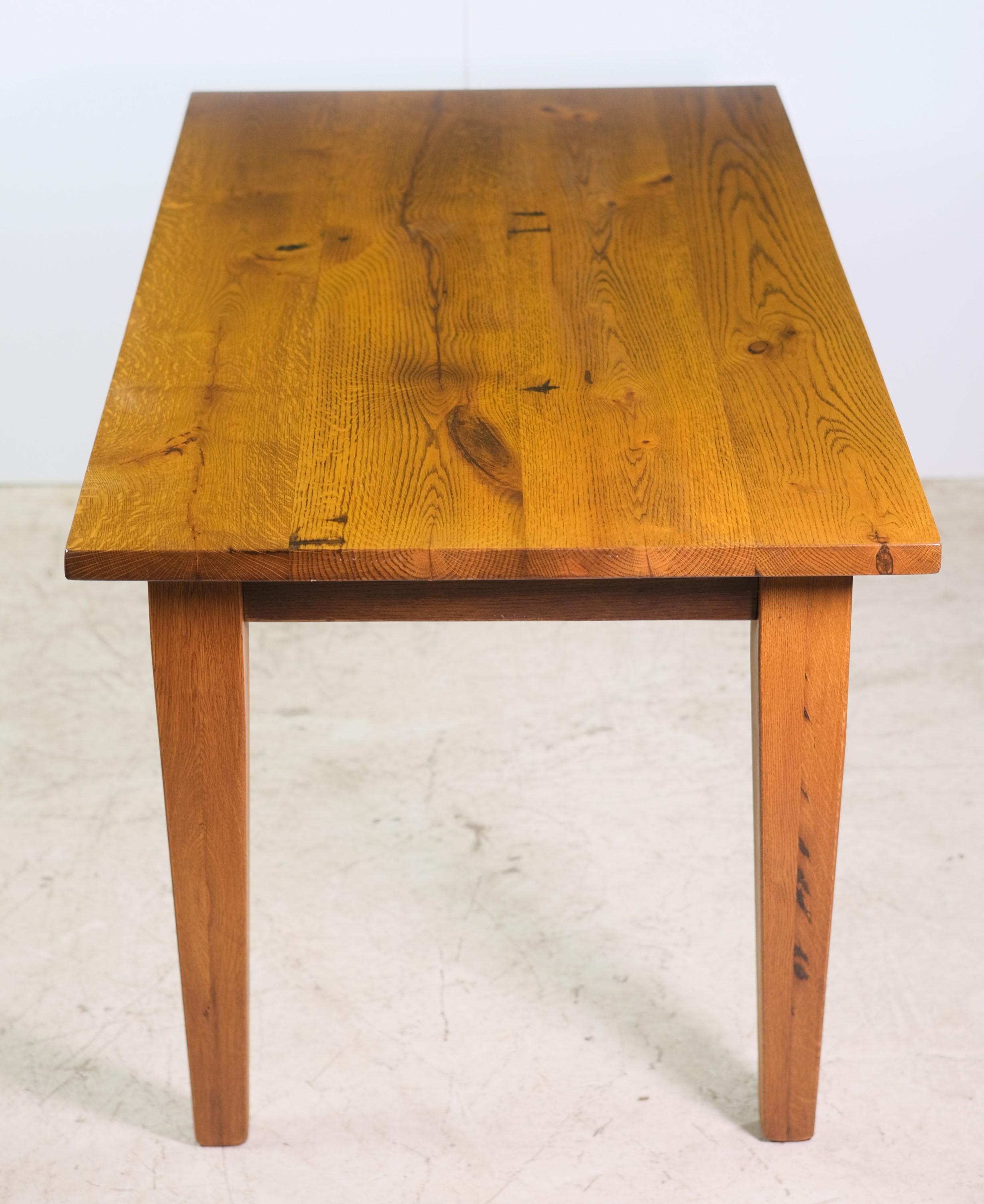 Oak Dining Farm Table with Tapered Legs. One of a Kind For Sale at 1stDibs