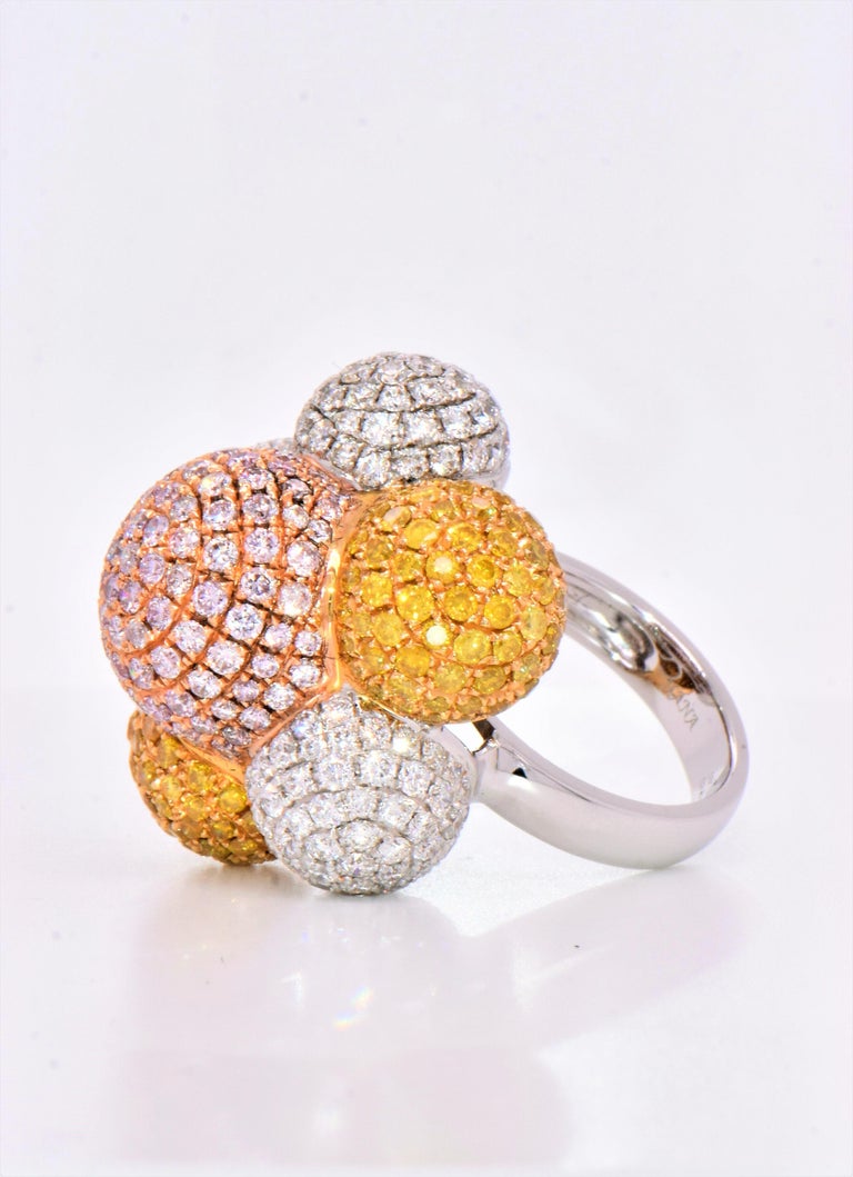 7.21 Carat Natural Fancy Diamonds Ring 18 Karat White Gold For Sale at ...