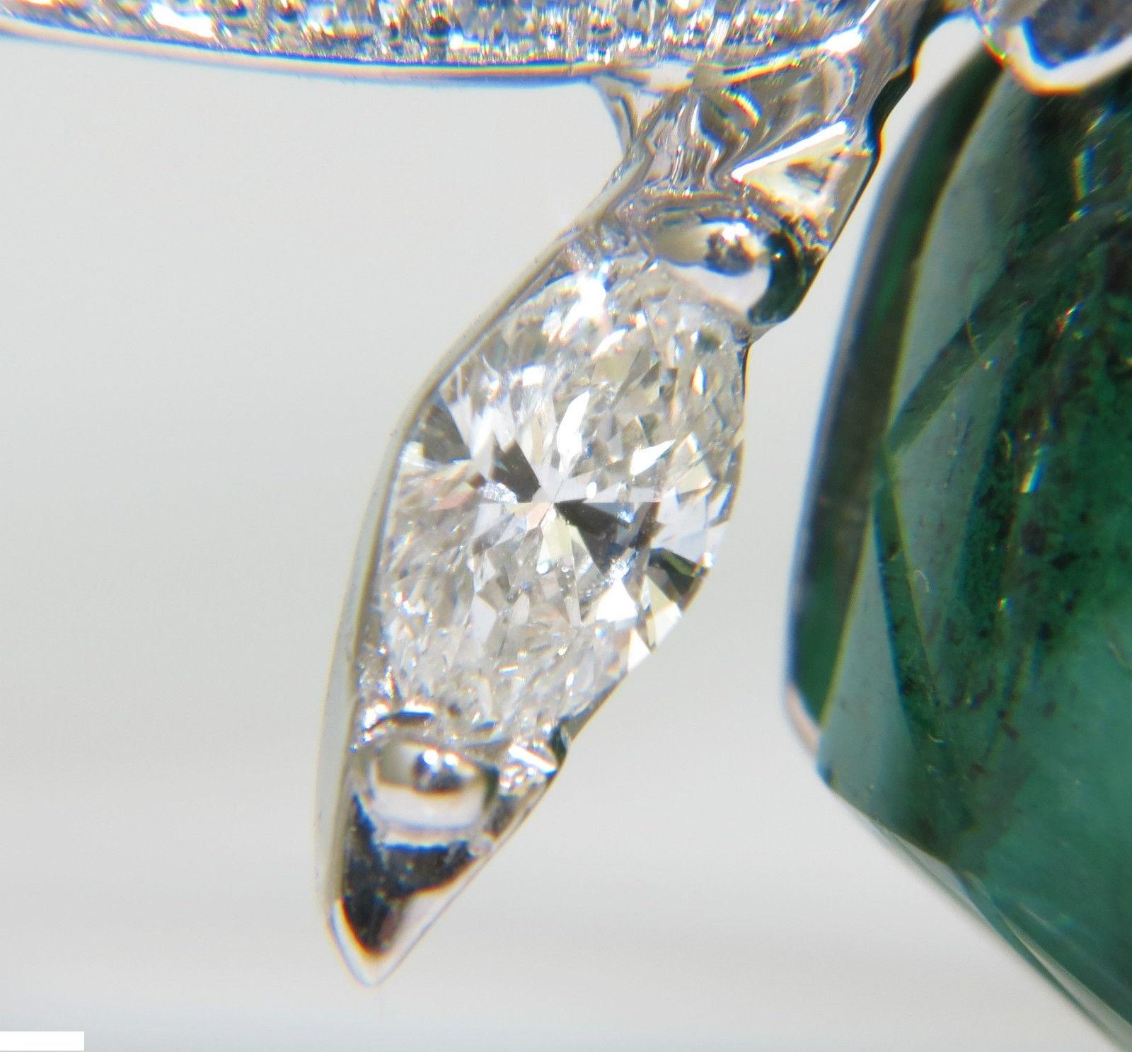 72.96 Carat Venus Fly Trap Natural Emerald Diamonds Brooch 18 Karat at 1stDibs