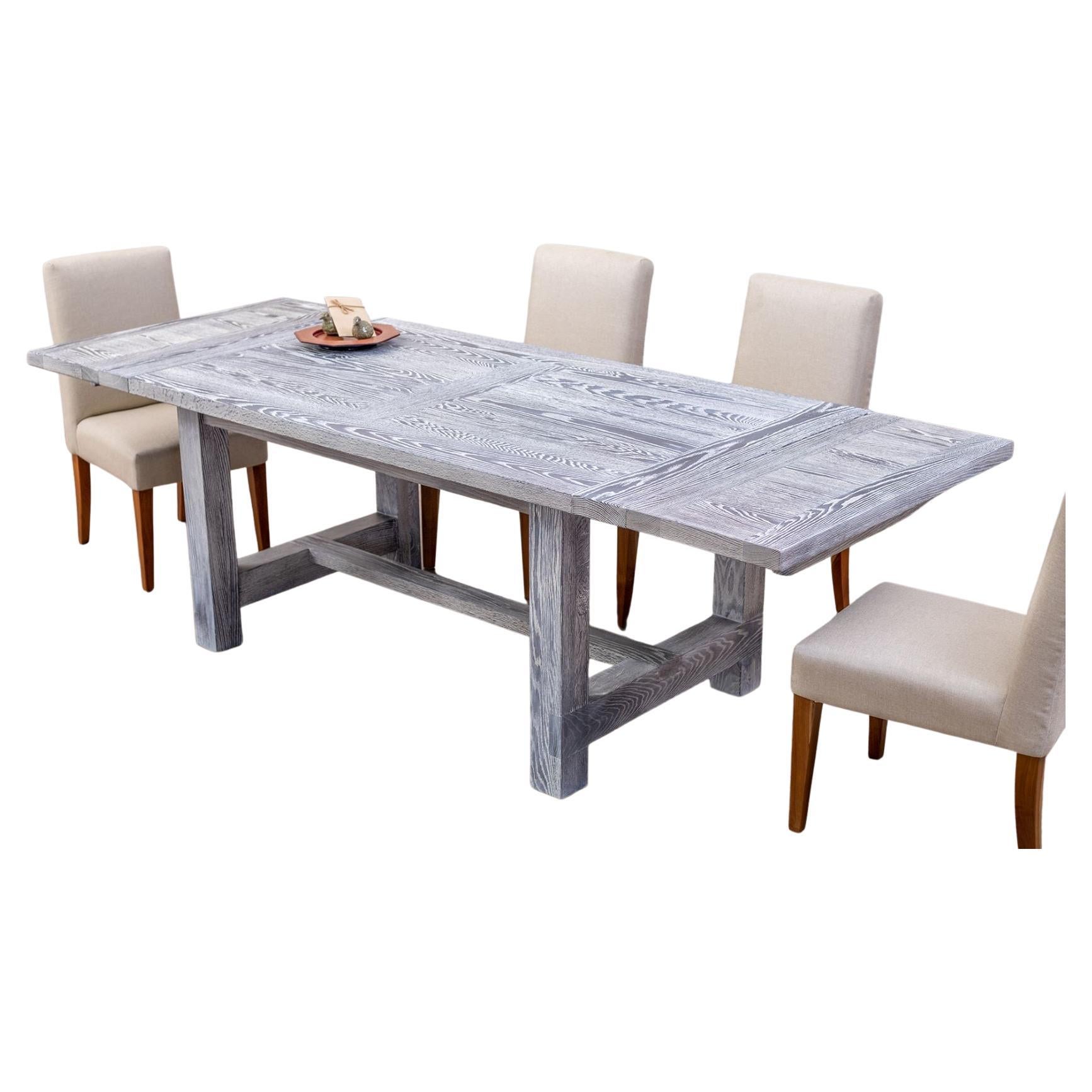 Diameter Solid Oak Dining Table in a Sandblasted Autumn Finish For Sale at 1stDibs