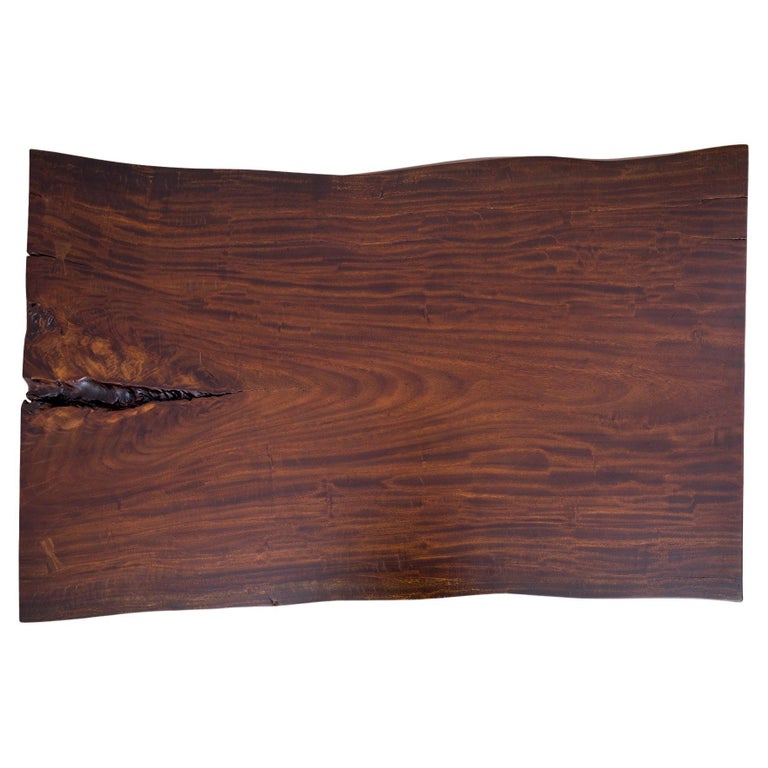 Acacia Live Edge Limited Edition Slab Table in Smooth Dark Chocolate ...