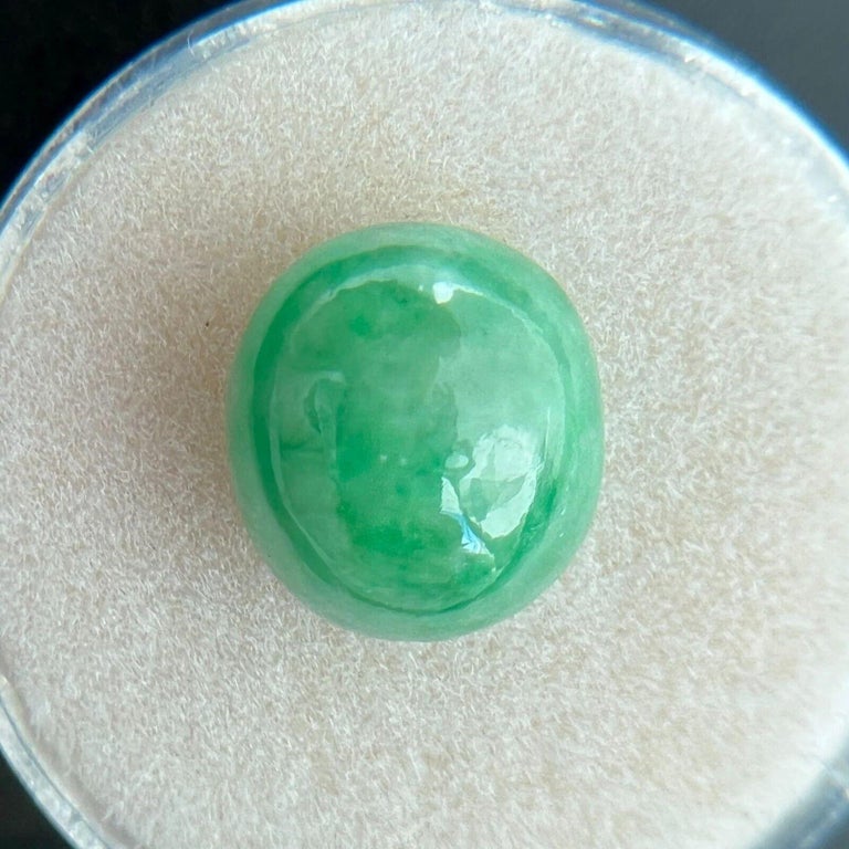 7.30ct Rare Jadeite Jade IGI Certified ‘A’ Grade Green Oval Cabochon ...