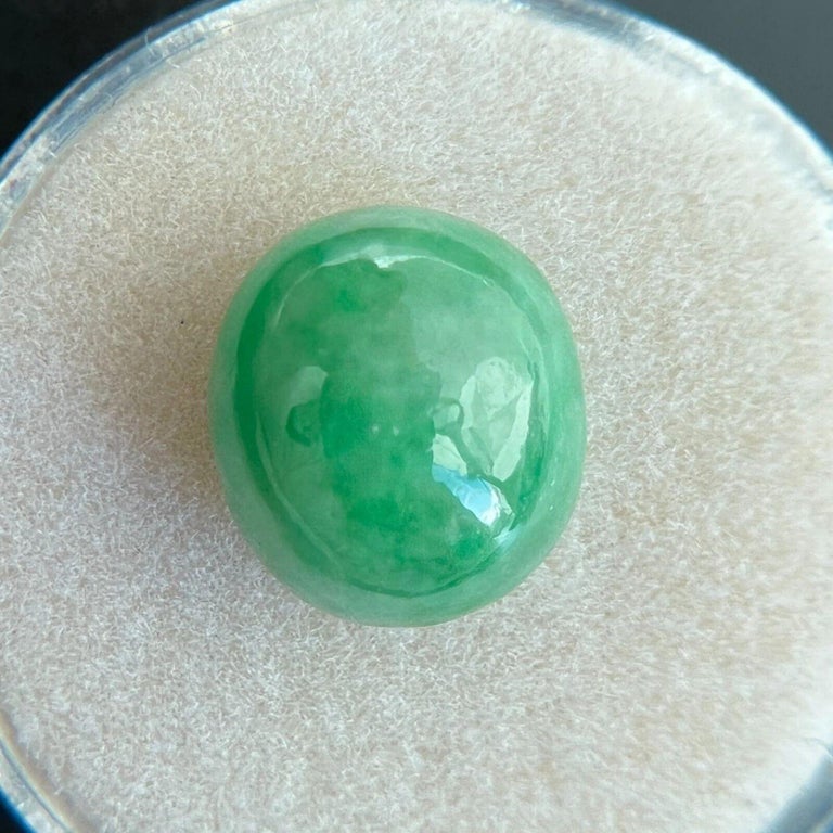 7.30ct Rare Jadeite Jade IGI Certified ‘A’ Grade Green Oval Cabochon ...