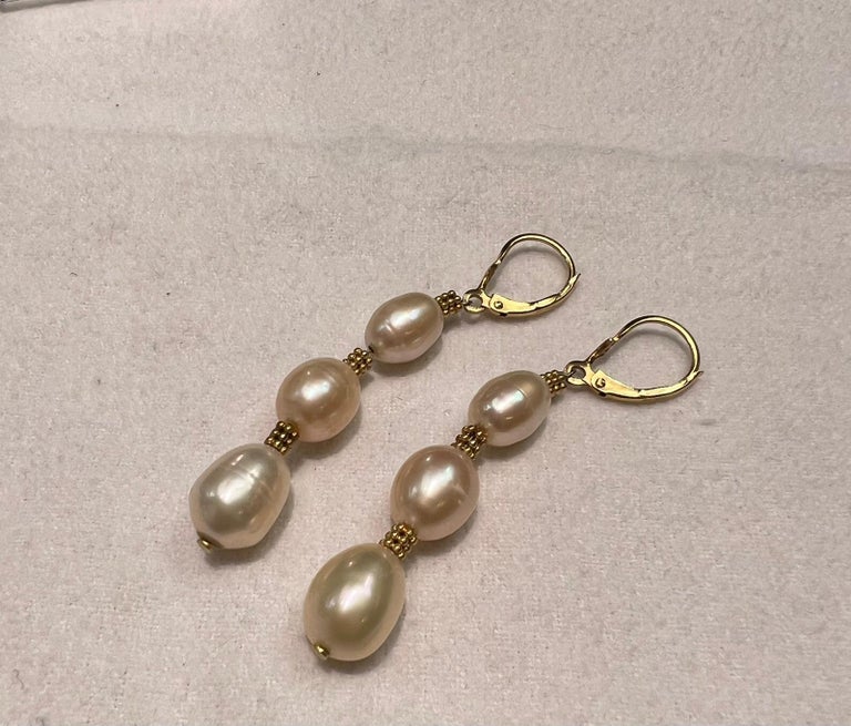 3pcs of Australian Pearls with 14k Yellow Gold Lever Clasp For Sale at ...