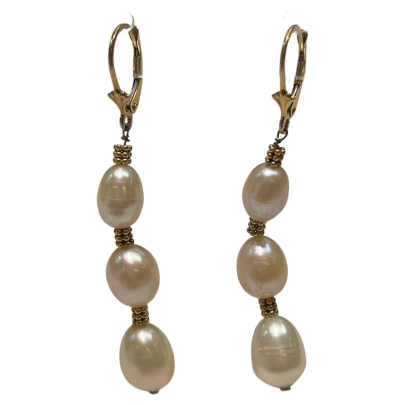 3pcs of Australian Pearls with 14k Yellow Gold Lever Clasp For Sale at ...