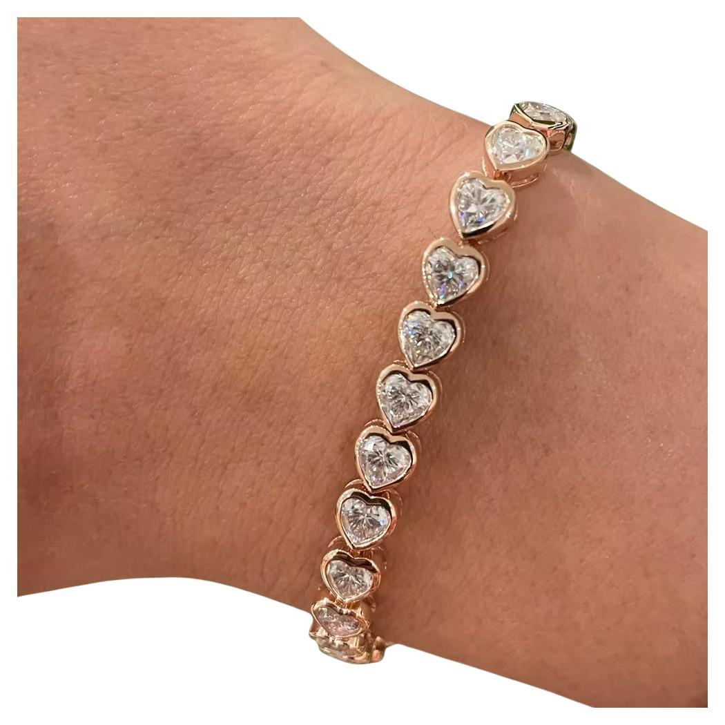 Halfway .50 carat crown setting Natural Diamond Tennis Bracelet in 14k Gold For Sale at 1stDibs