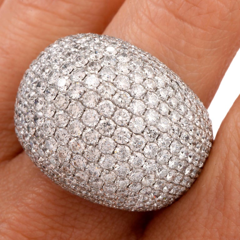 7.40 Carat Large Diamond Bombe Dome Cocktail Ring at 1stDibs