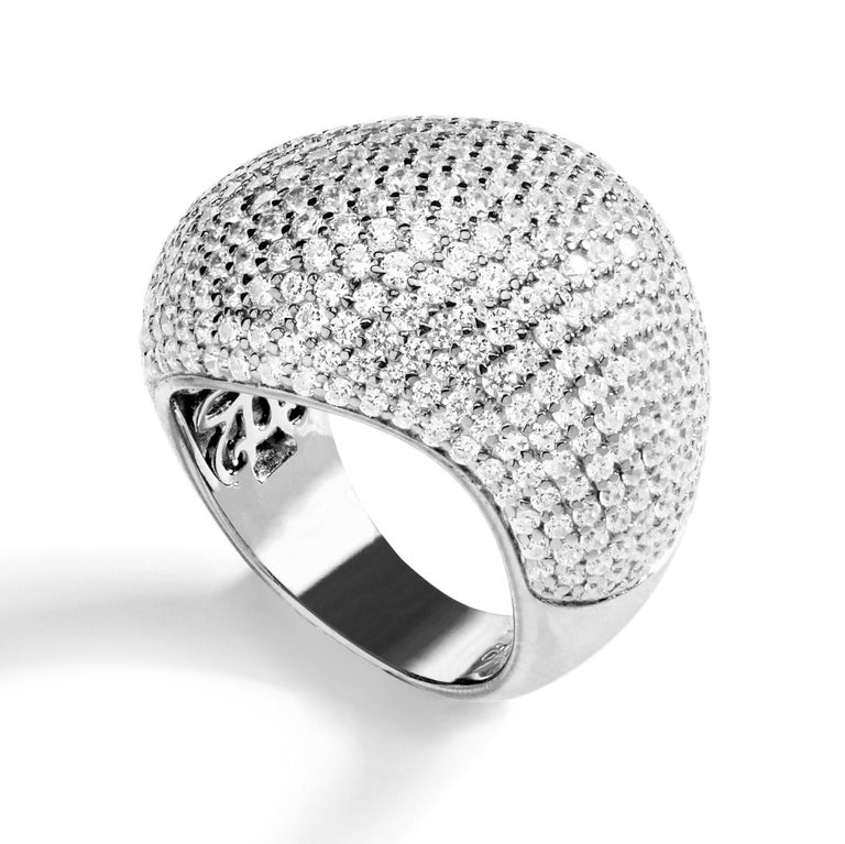 7.40 Carat Cubic Zirconia Sterling Silver Designer Lustre Cocktail ...