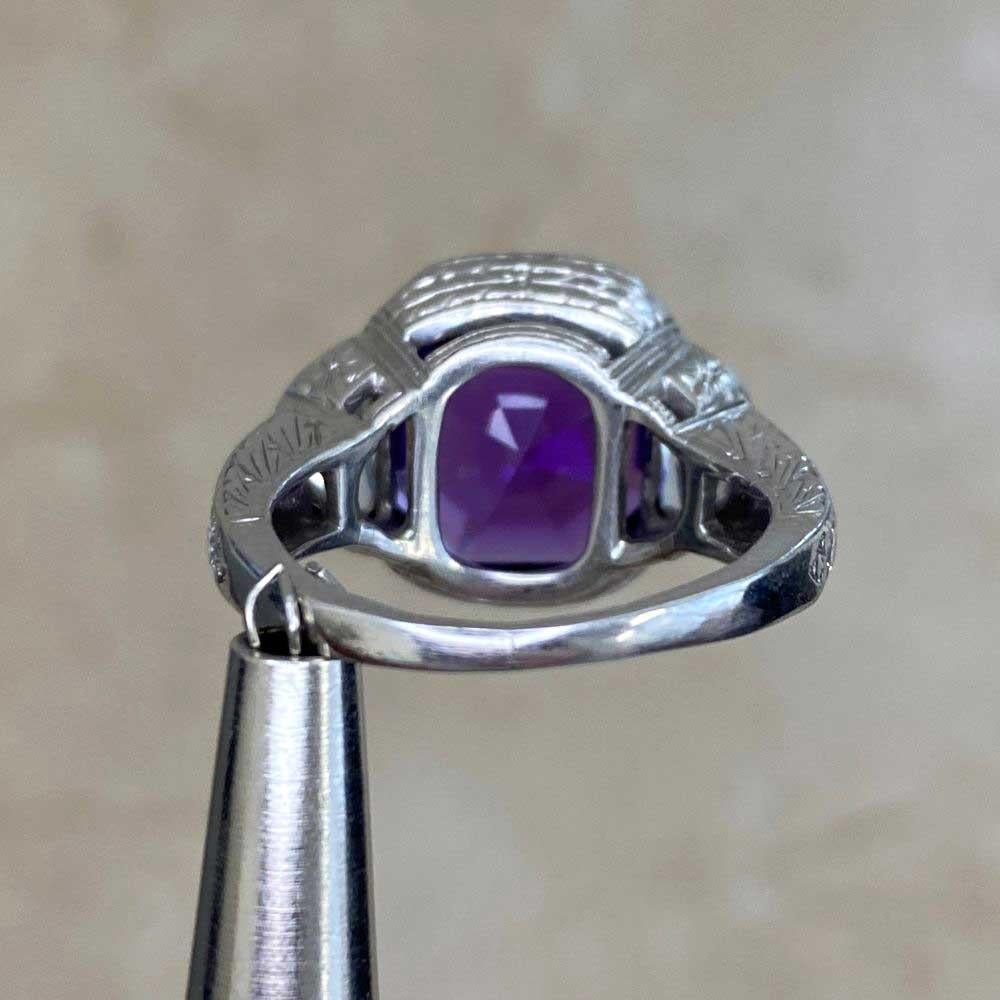 7.42ct Hexagon Cut Amethyst Cocktail Ring, Platinum For Sale at 1stDibs