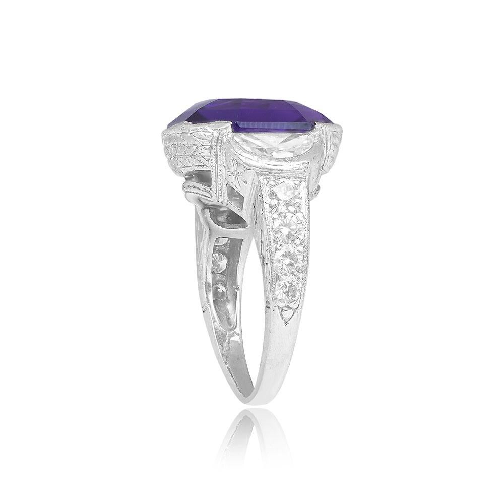 7.42ct Hexagon Cut Amethyst Cocktail Ring, Platinum For Sale at 1stDibs