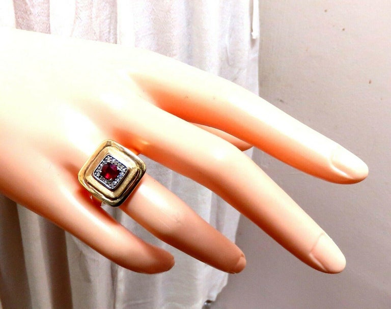 .74 Carat Chinese Pagoda Vintage Natural Ruby Ring 14 Karat For Sale at ...