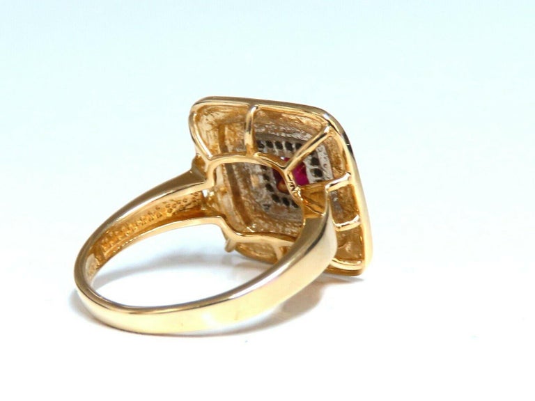 .74 Carat Chinese Pagoda Vintage Natural Ruby Ring 14 Karat For Sale at ...