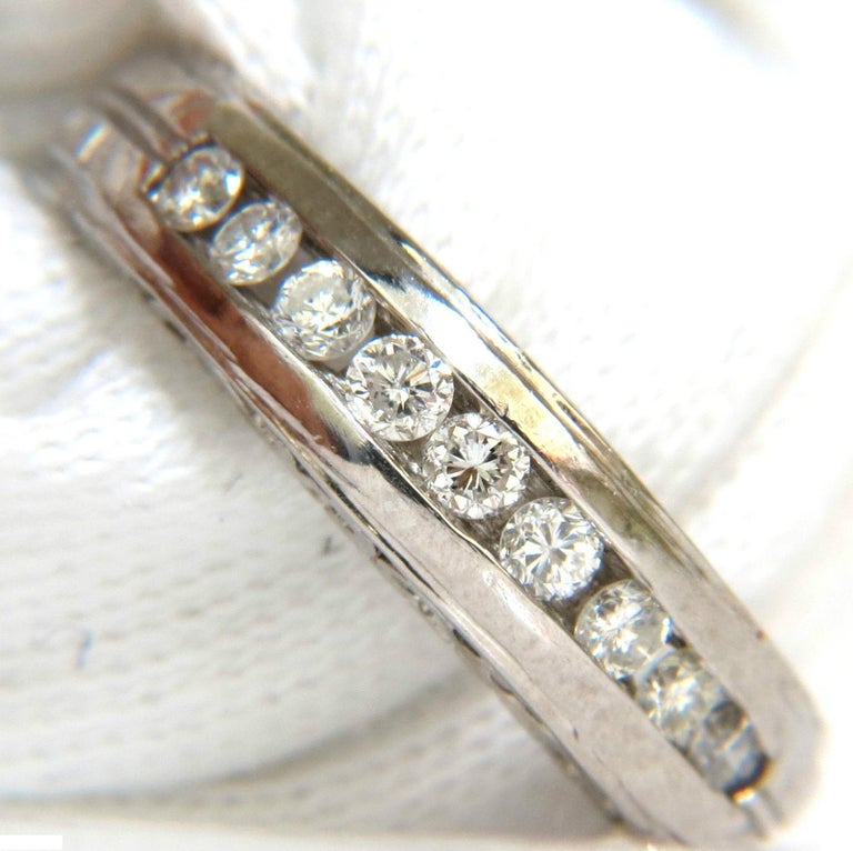 .75 Carat Diamonds Channel Deco Gilt Etched Scaling Shank Ring For Sale ...