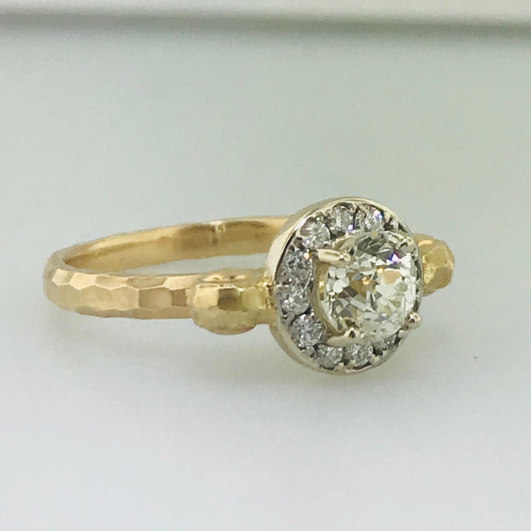 .75 Carat Old European Round Diamond Handmade Engagement Ring in 18 ...