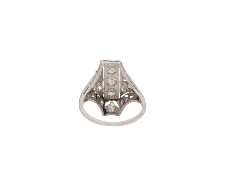 .75 Carat Total Weight Art Deco Diamond Platinum Engagement Ring For ...
