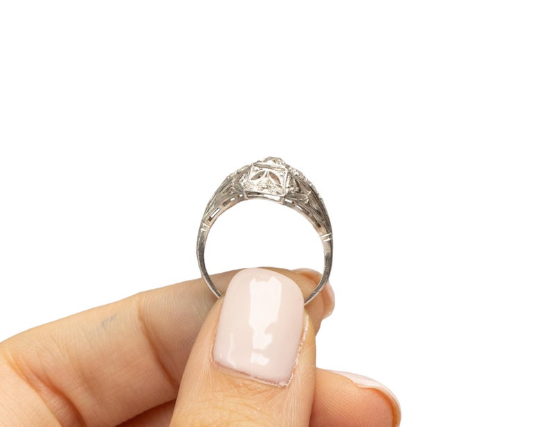 .75 Carat Total Weight Art Deco Diamond Platinum Engagement Ring For ...
