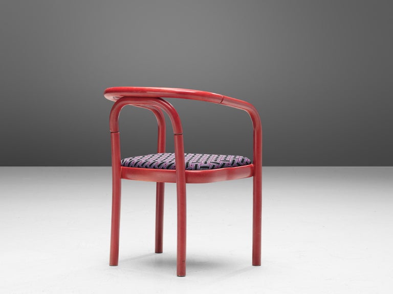 Large Set of Ton Chairs with Red Wooden Frames +75 For Sale at 1stDibs