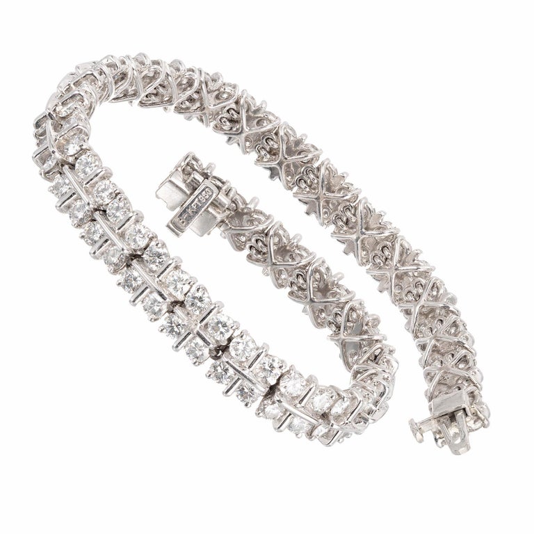 7.50 Carat Diamond Two-Row Bracelet at 1stDibs