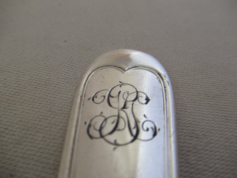 750 Silver Set of 6 Fiddle and Thread Large Teaspoons European For Sale ...