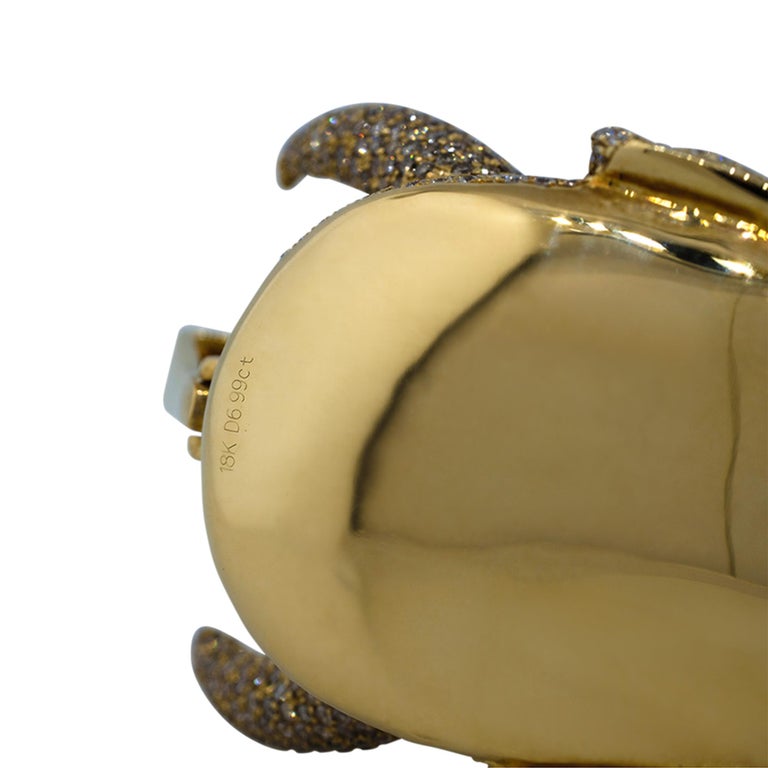 7.55 Carat Diamond Pave Japanese Oni Head Pendant 18 Karat in Stock For ...