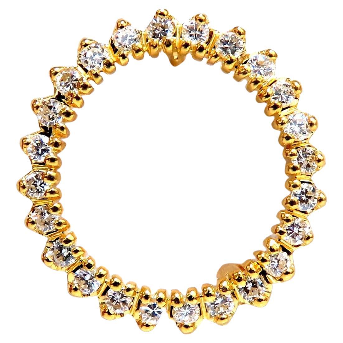 .80ct Natural Diamond Circle Diamond Pin 14kt Gold For Sale at 1stDibs