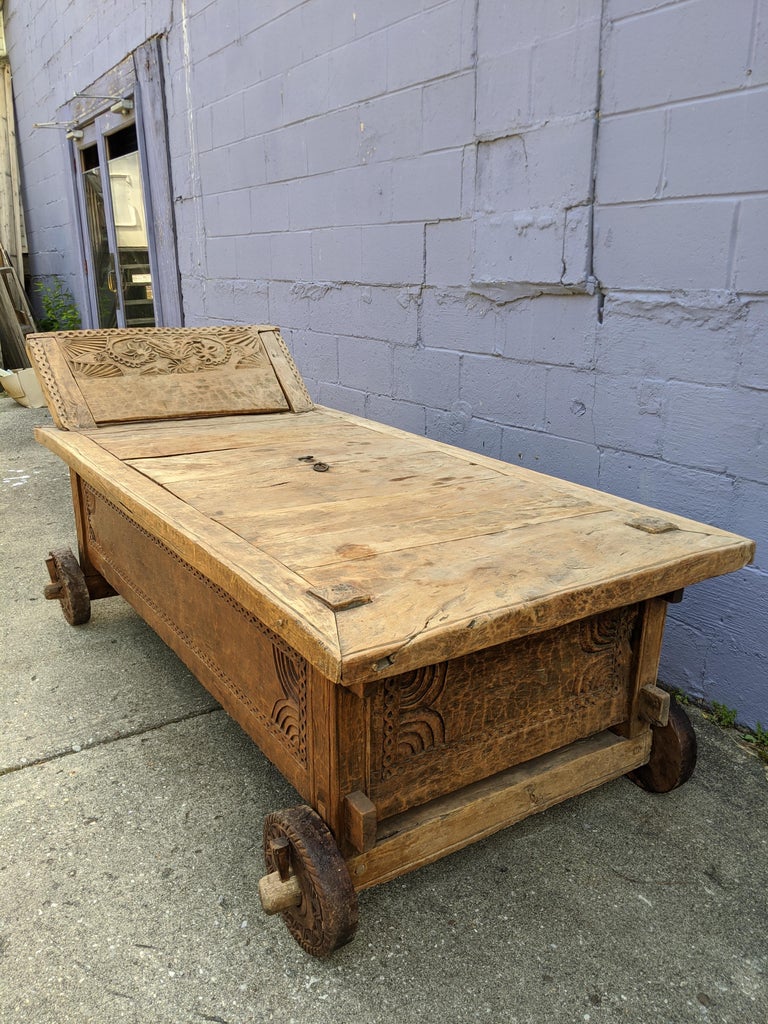 Bali Indonesian Primitive Jodang Chest Trunk Coffee Table Rice Day Bed ...
