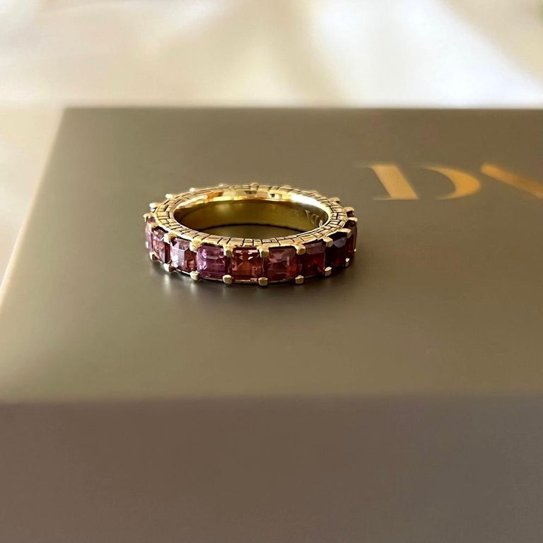 7,6 Carat Malaya Garnet 18 Karat Yellow Gold Infinity Ring "Oriental ...