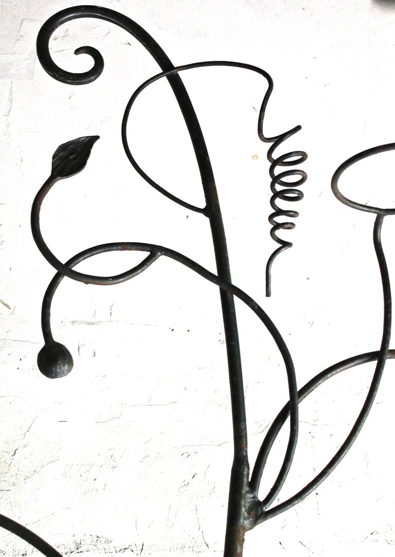 Wrought Iron 6'4"'Climbing Vine' Wall Planter For Sale at 1stDibs