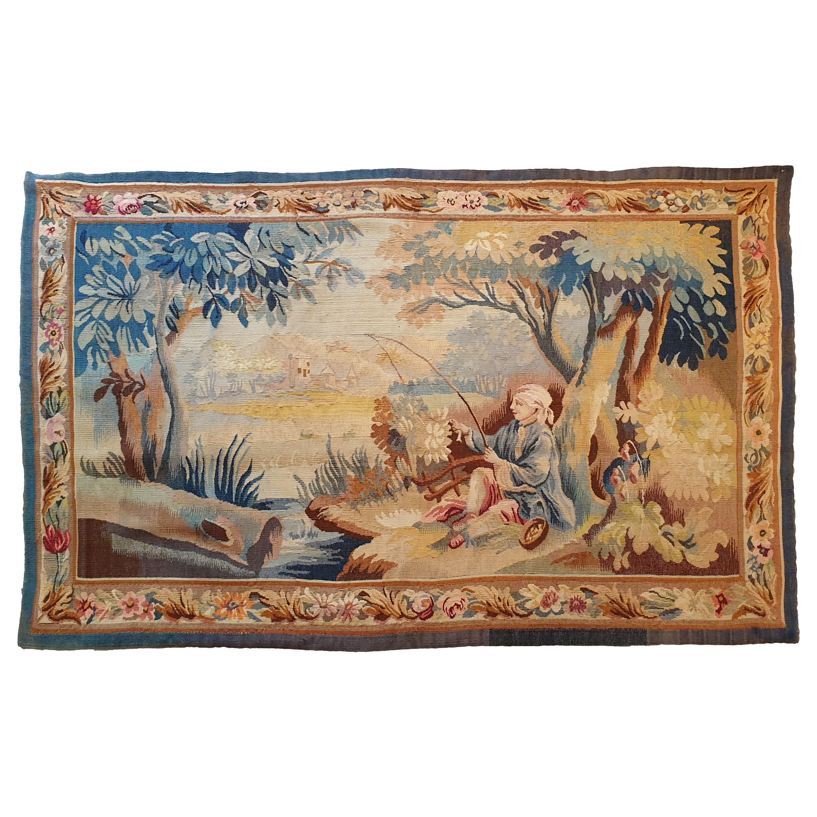 20th Century Large Artis Flora Handmade Tapestry at 1stDibs