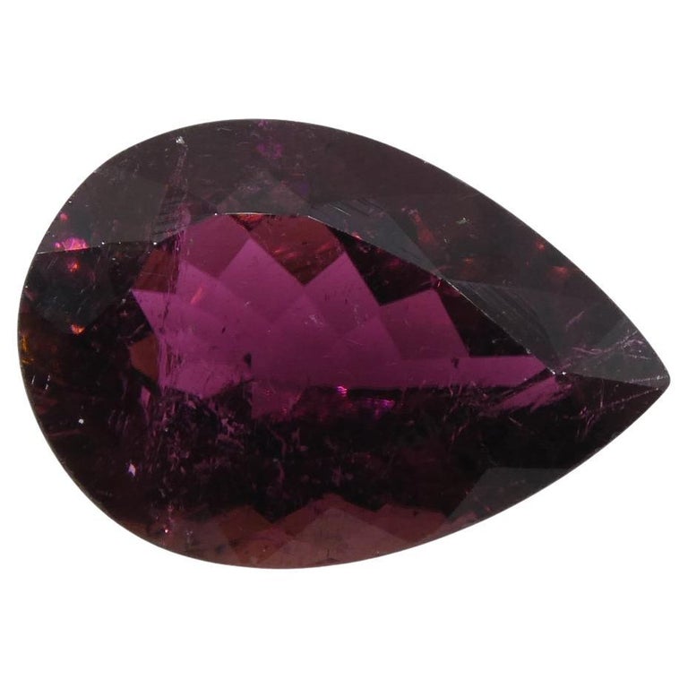 7.68 Ct Purple Tourmaline Pear IGI Certified For Sale at 1stDibs