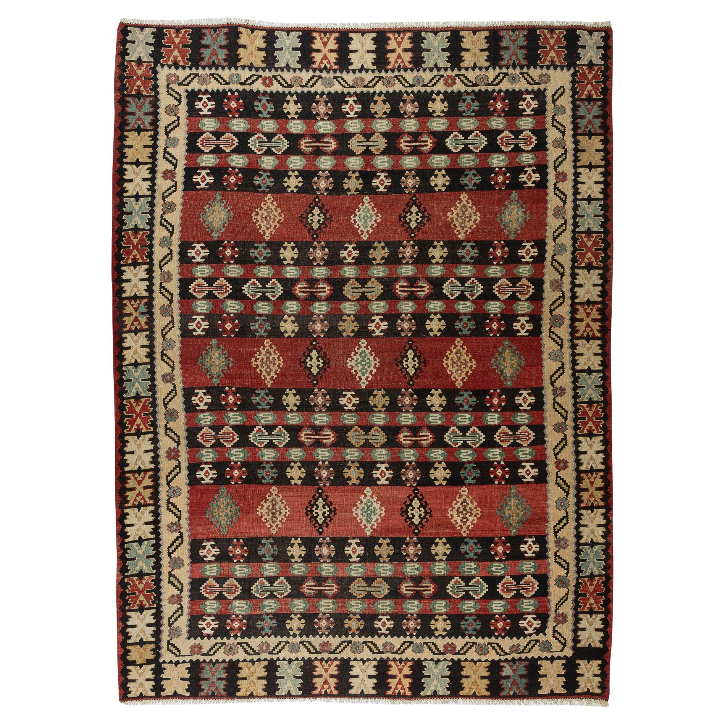 8x12 Ft Vintage Kilim Rug. Soft Colors. One of a kind Wool Floor ...
