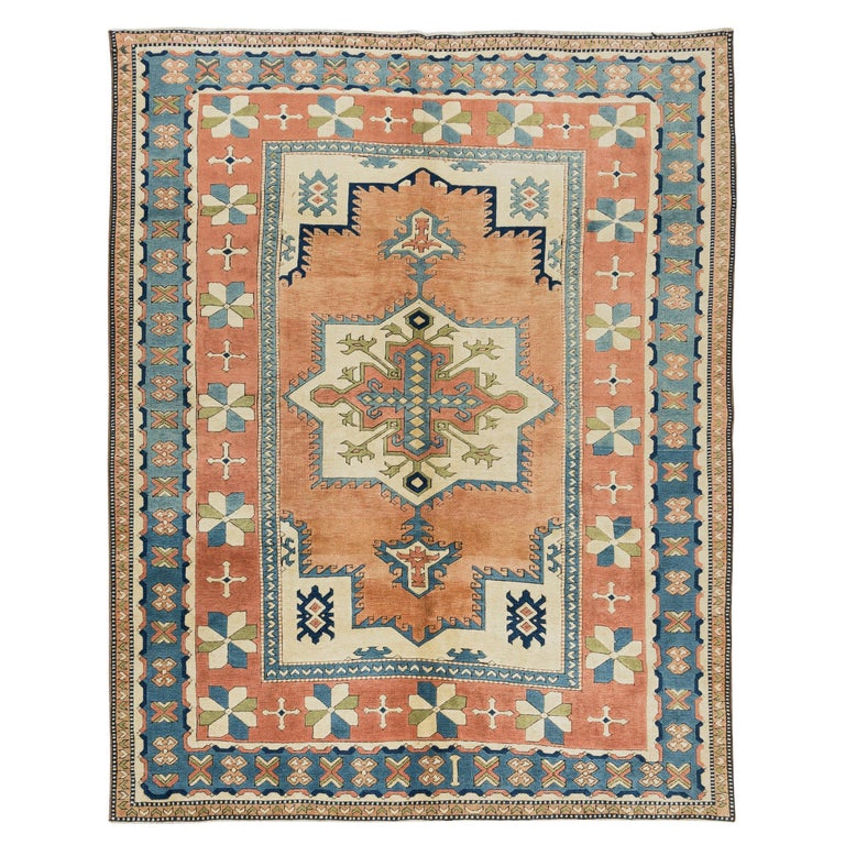 One-of-a-Kind Turkish Hand Knotted Rug, Traditional Vintage Wool Carpet ...