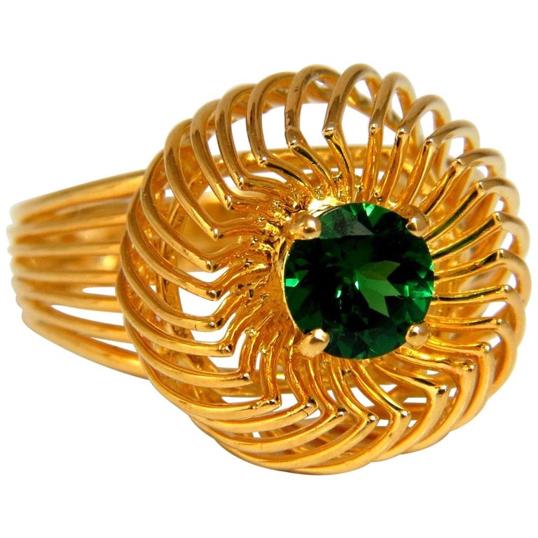 .77 Carat Natural Tsavorite Green Garnet Ring 18 Karat at 1stDibs ...