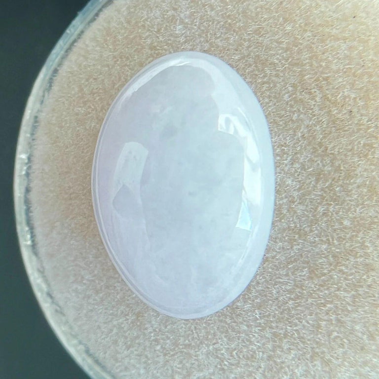 7.73ct Light Violet IGI Certified Jadeite Jade ‘A’ Grade Oval Cabochon ...