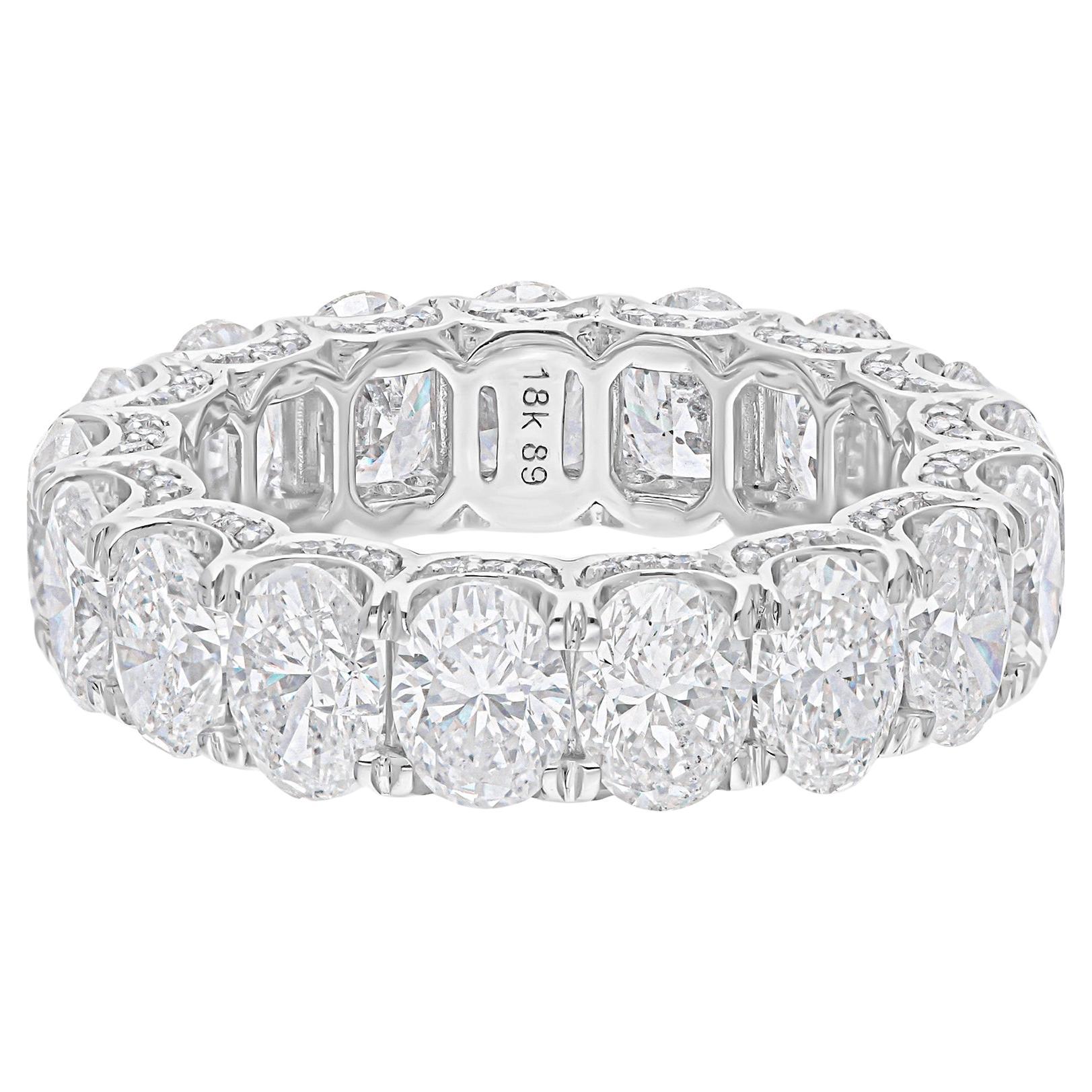 Customizable 7.76 Carat SI/H Oval Diamond Eternity Engagement Band Ring ...