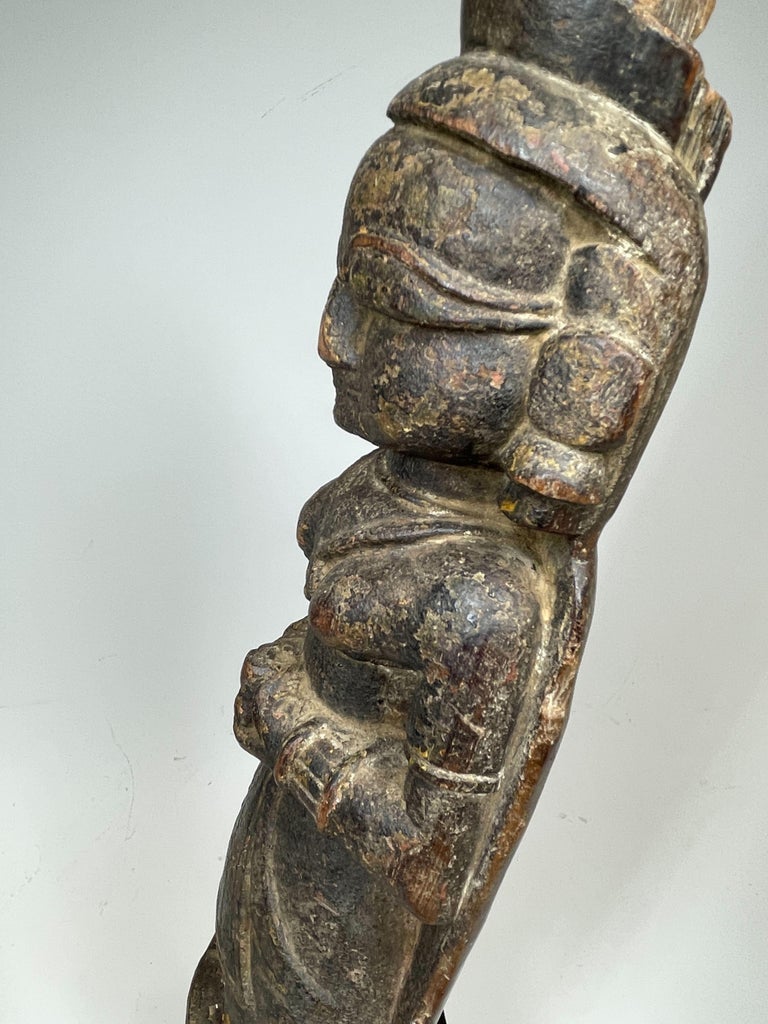 778 India Carved Wood of Shakti Goddess For Sale at 1stDibs