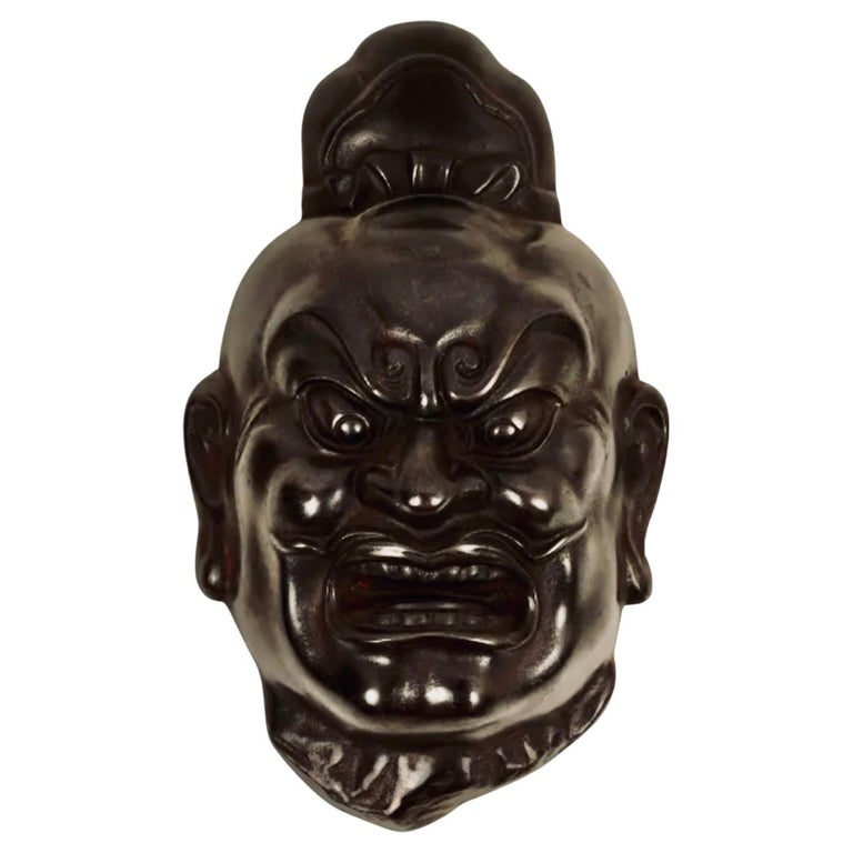 779 Japanese Signed Bronze Nio Mask For Sale at 1stDibs